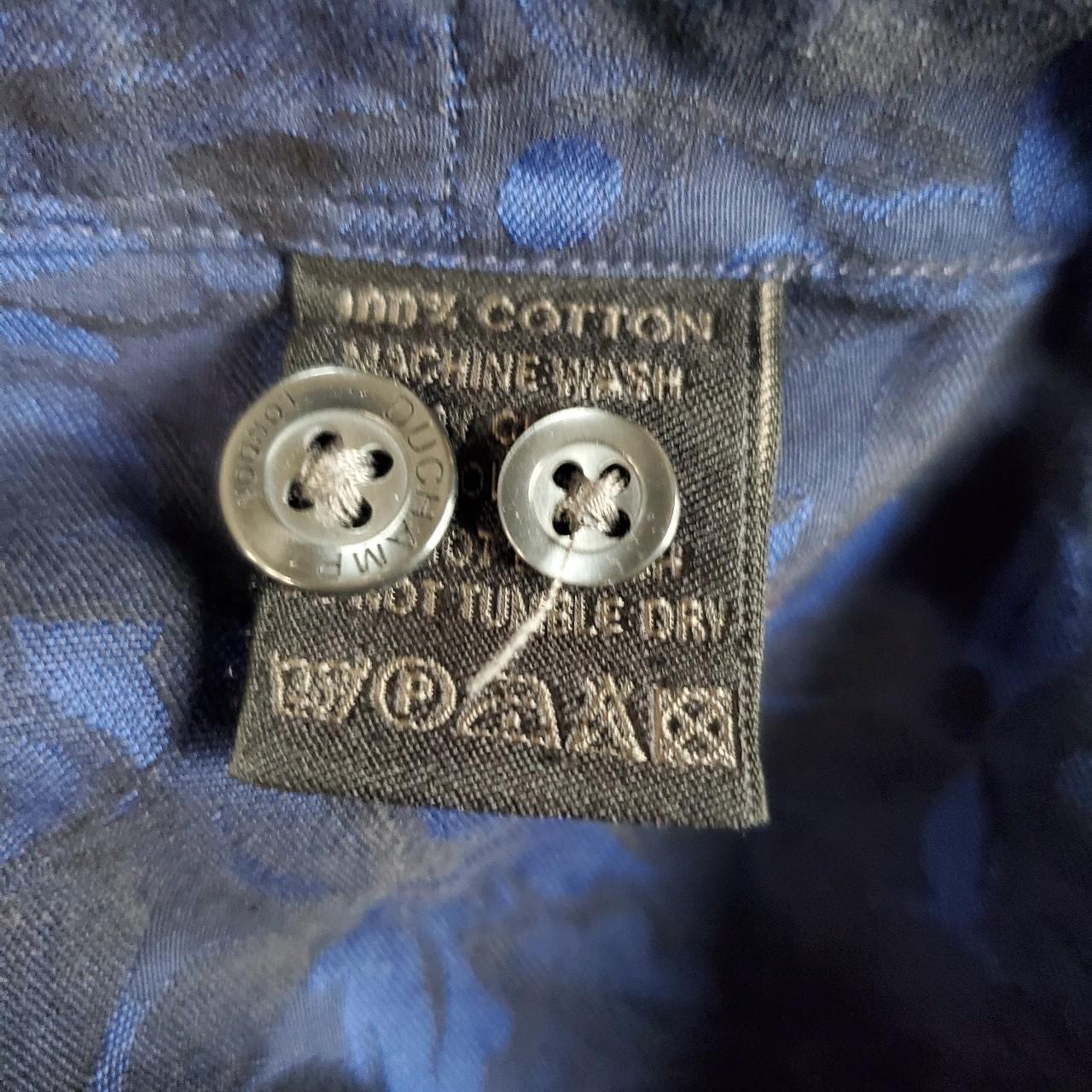 Duchamp Shirt Mens 16.5 M Blue Black Long Sleeve... - Depop