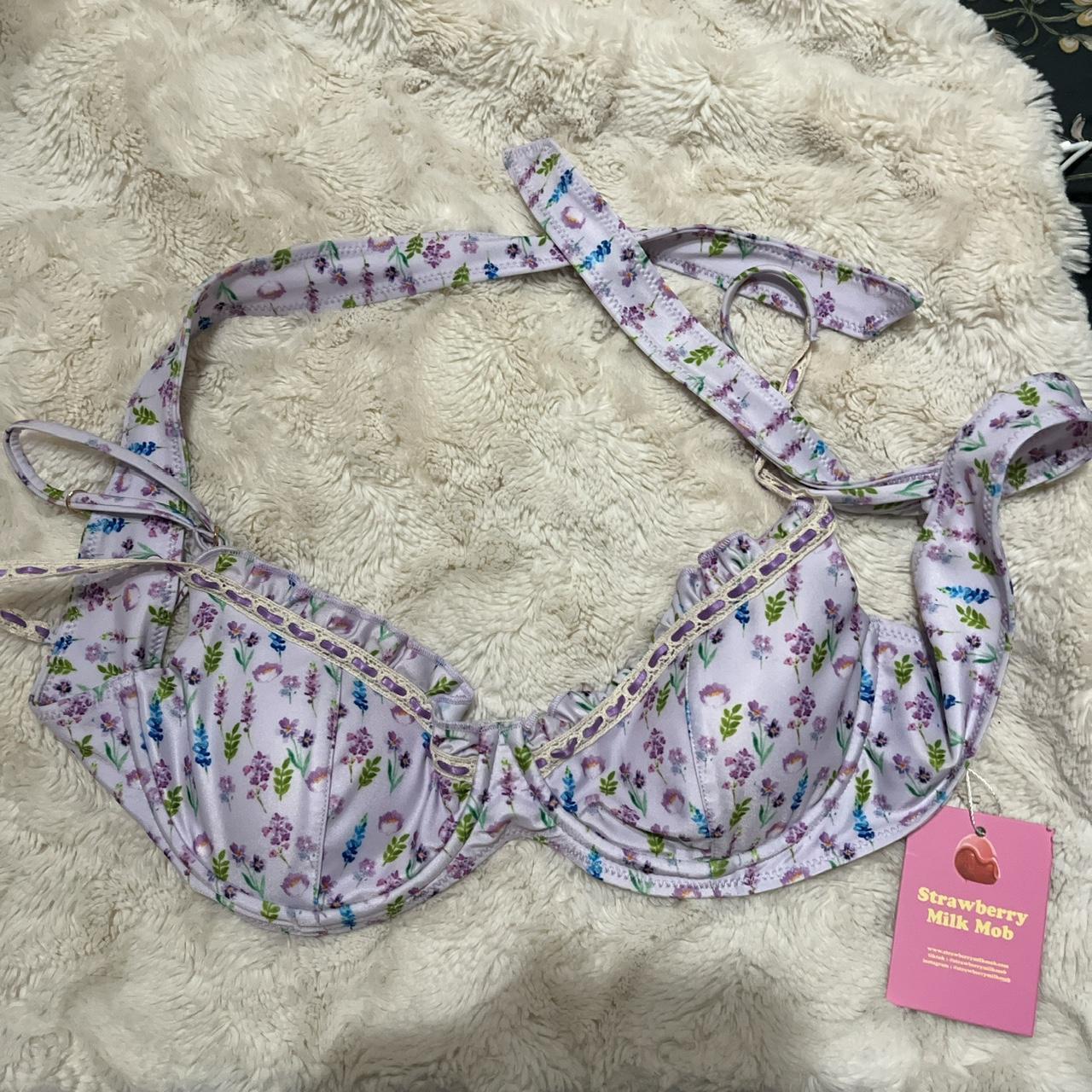 Strawberry Milk Mob bikini Plum Bum set. top fits a... - Depop