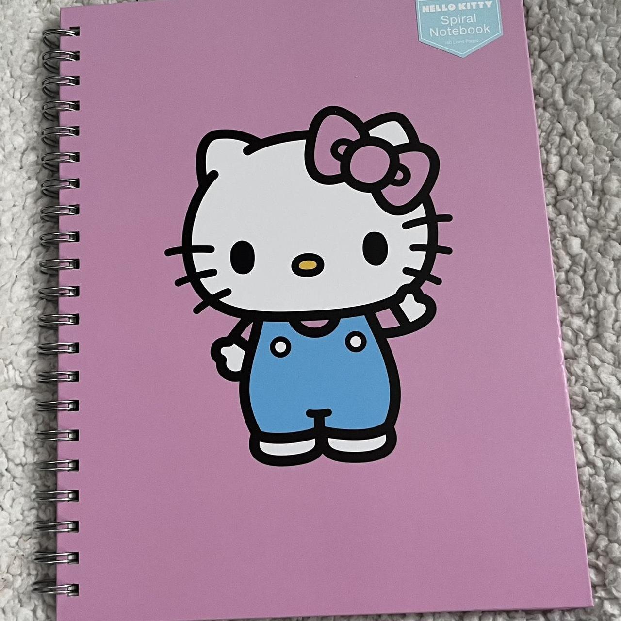 light pink hello kitty large spiral notebook brand... - Depop