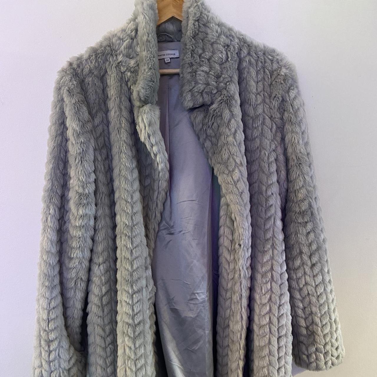 Wayne Cooper faux fur coat with silky lining. Worn... - Depop