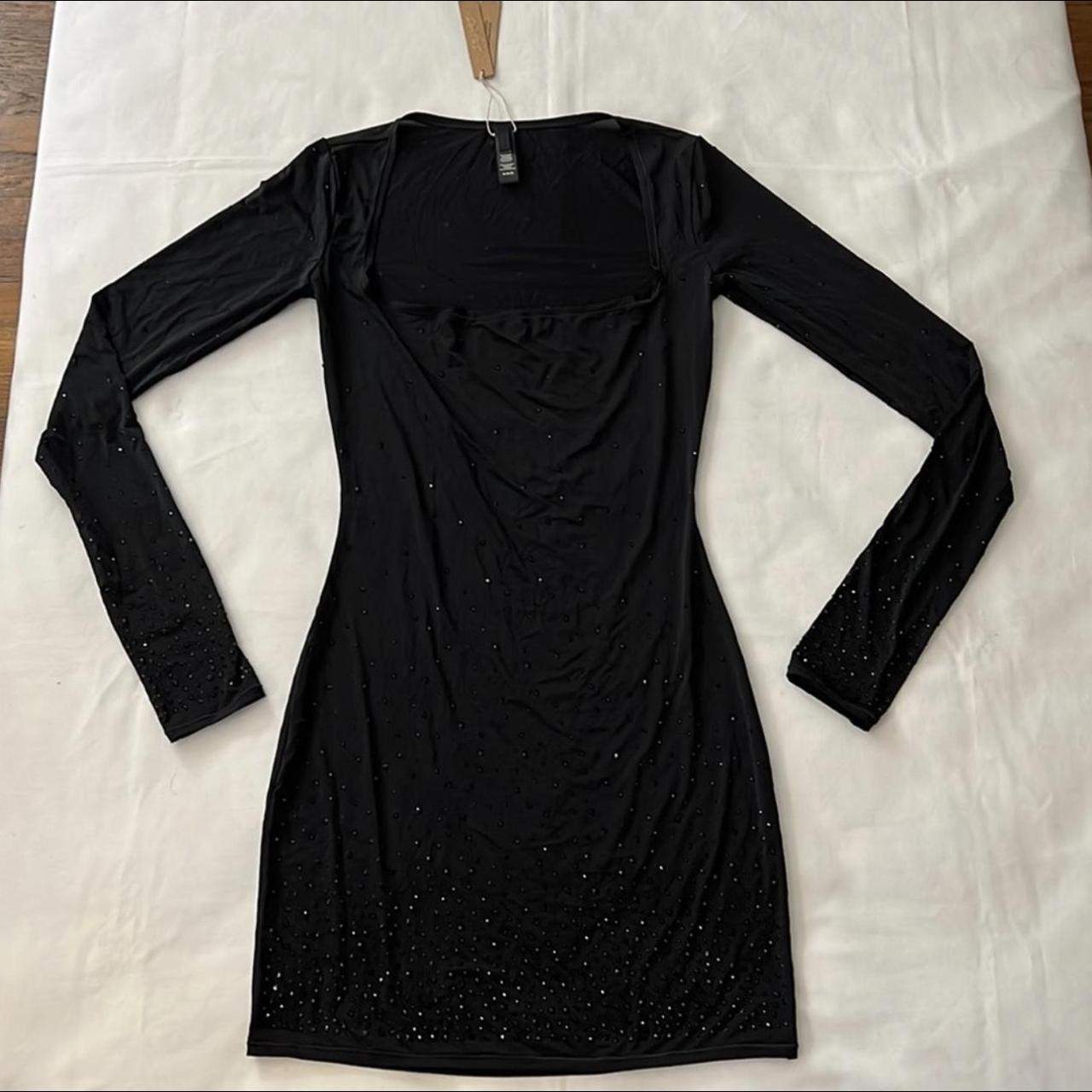 Skims jelly sheer rhinestone dress NWT Size... - Depop