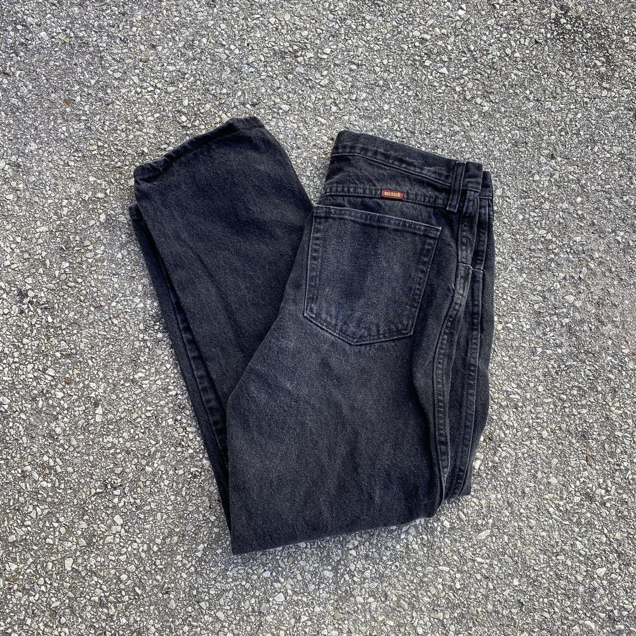 Vintage Rustler Black Denim Jeans 33x30 - Depop