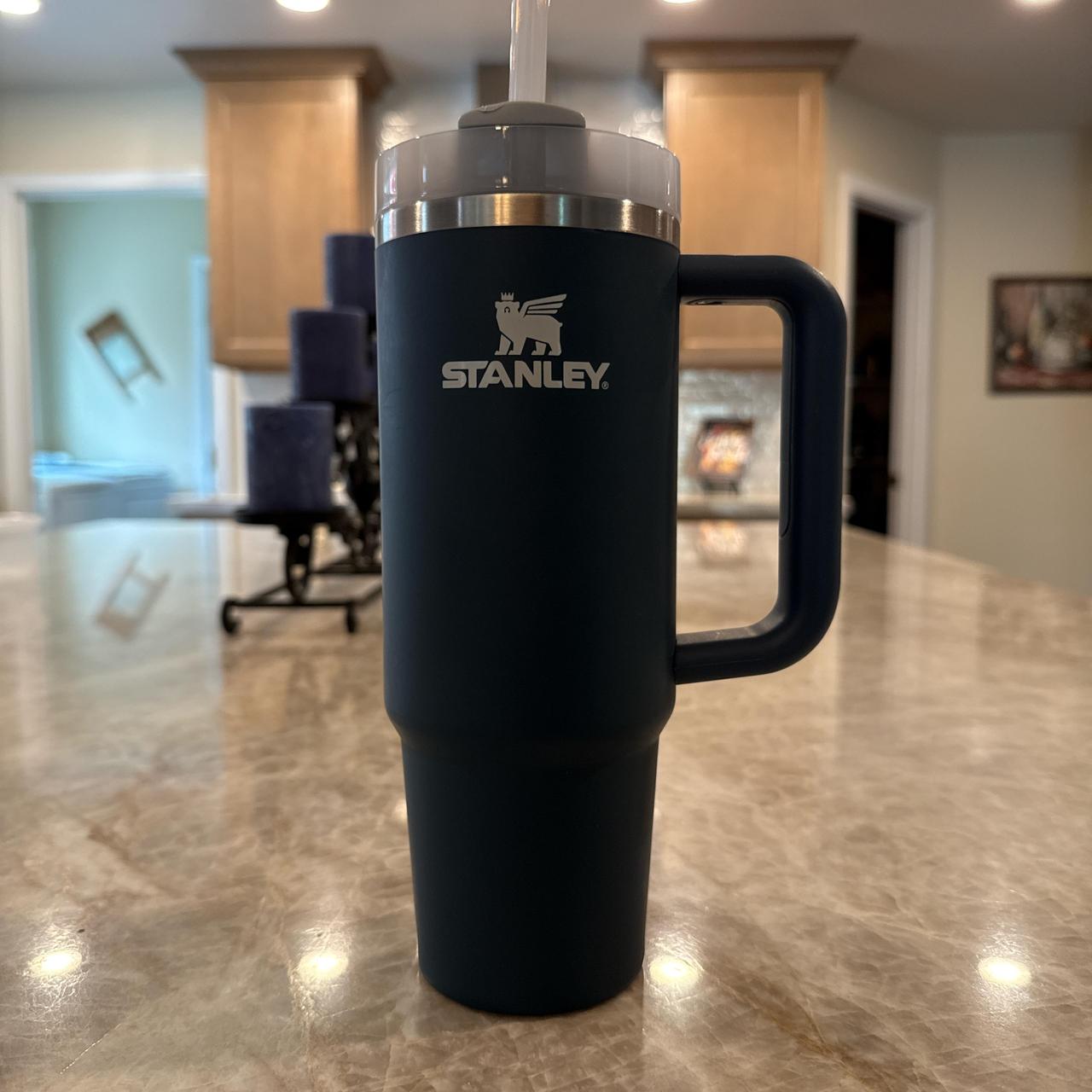 Matte Navy Blue Stanley 30oz insulated tumbler with... | Depop
