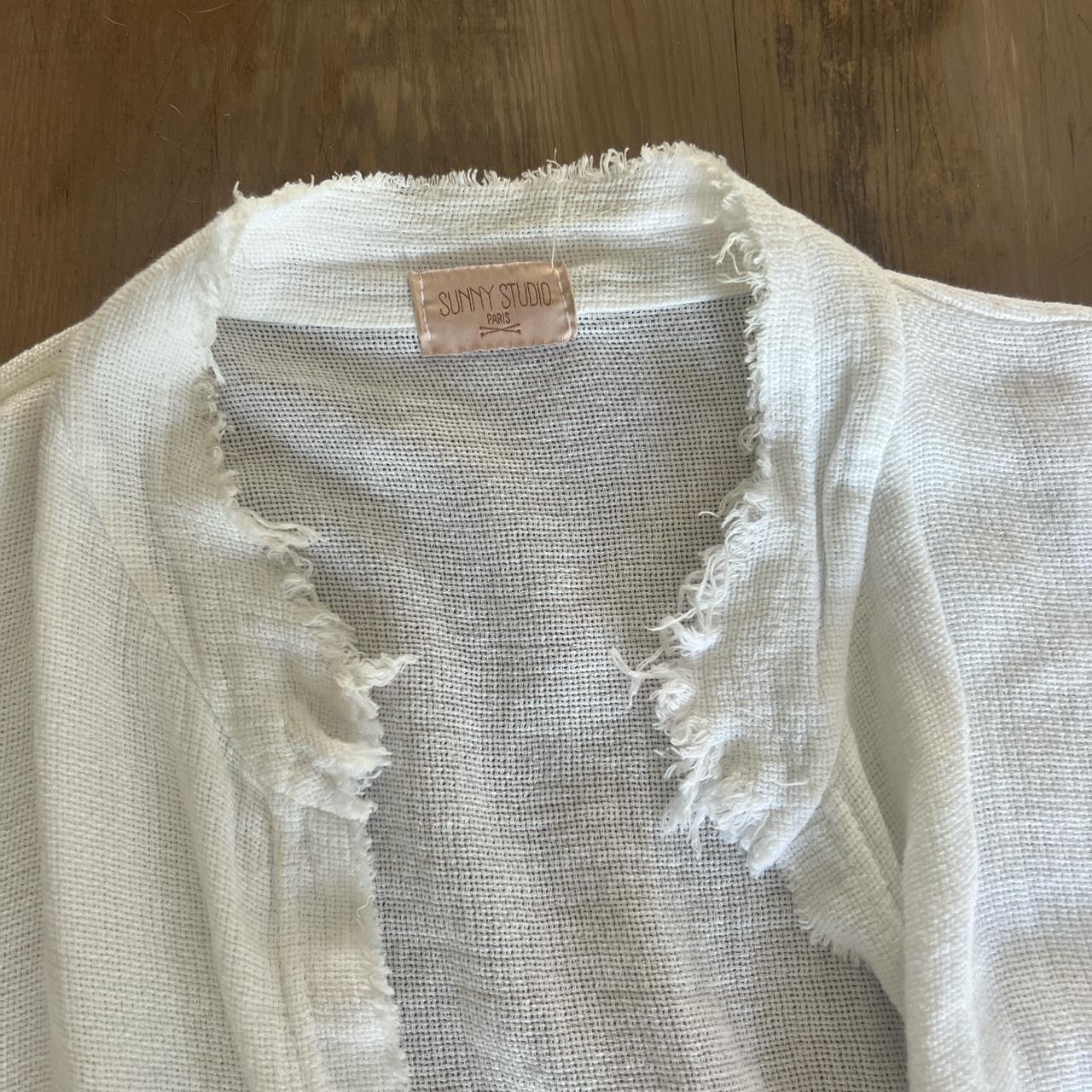 Lightweight white Italian linen jacket Size S - Depop