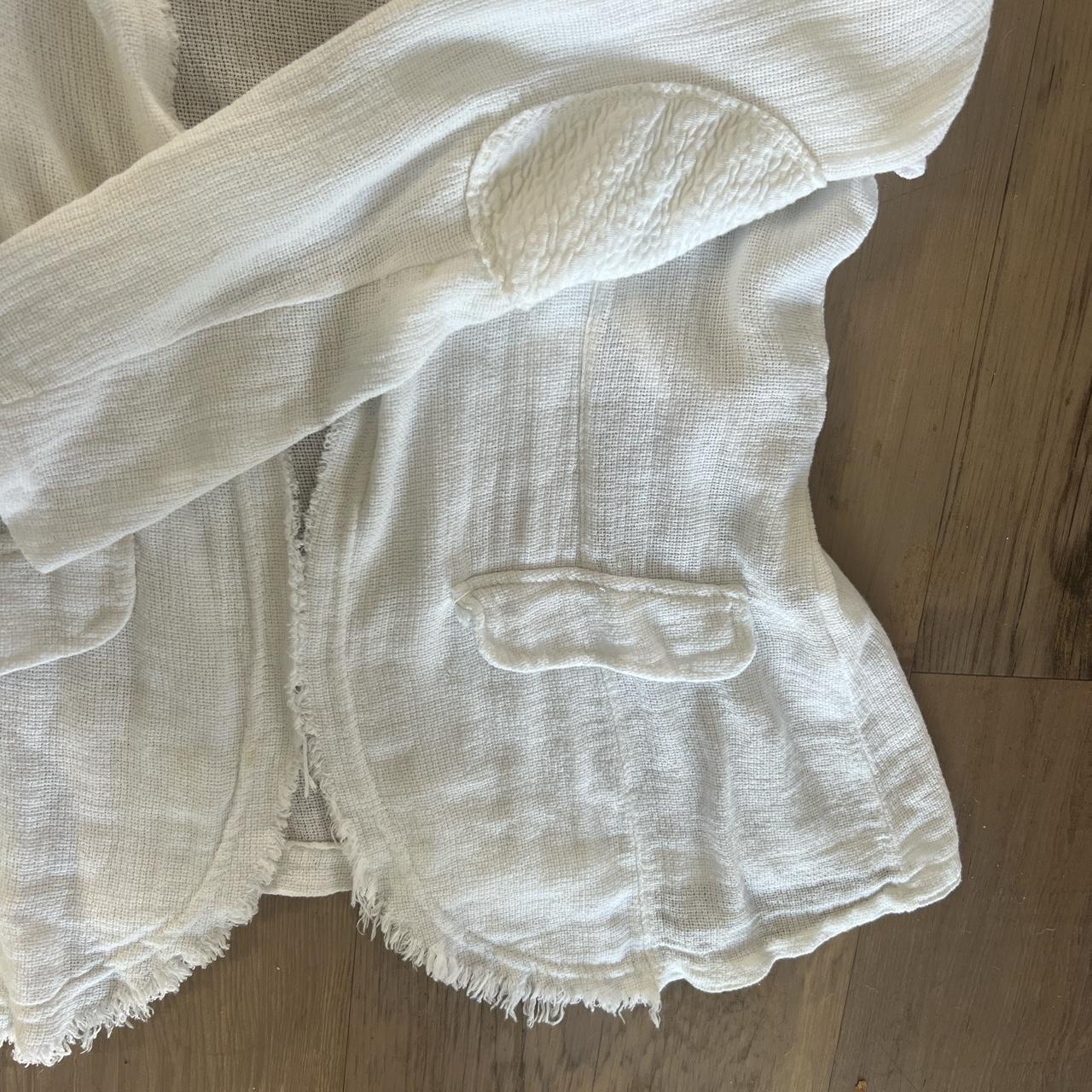 Lightweight white Italian linen jacket Size S - Depop