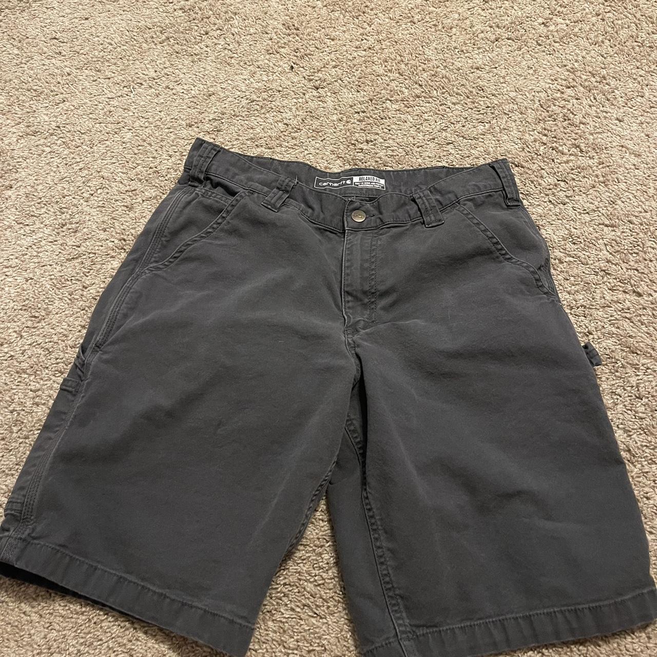 grey carhartt jorts relaxed fit! dm with any... - Depop