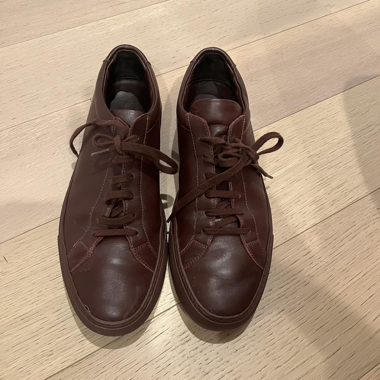 Common Projects Burgundy Sneakers Size 9-10 (runs... - Depop