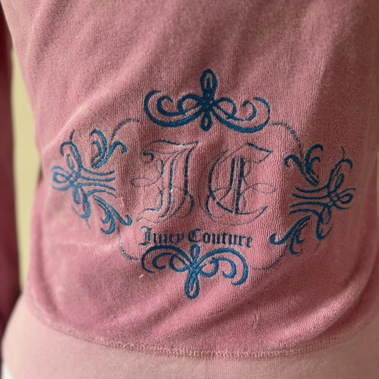 Pink juicy couture Terry cloth zip up hoodie 2000s... - Depop