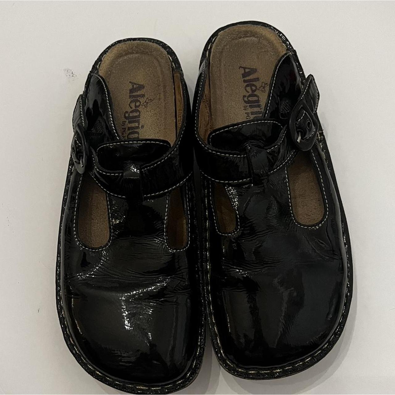 Algeria slip on black shiny shoes with cute... - Depop