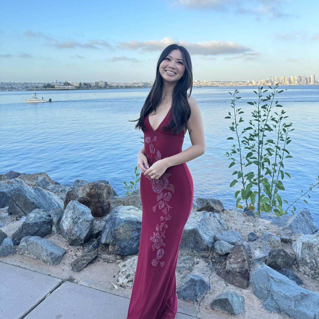 Peppermayo beki beaded red dress, size 2 Only worn... | Depop