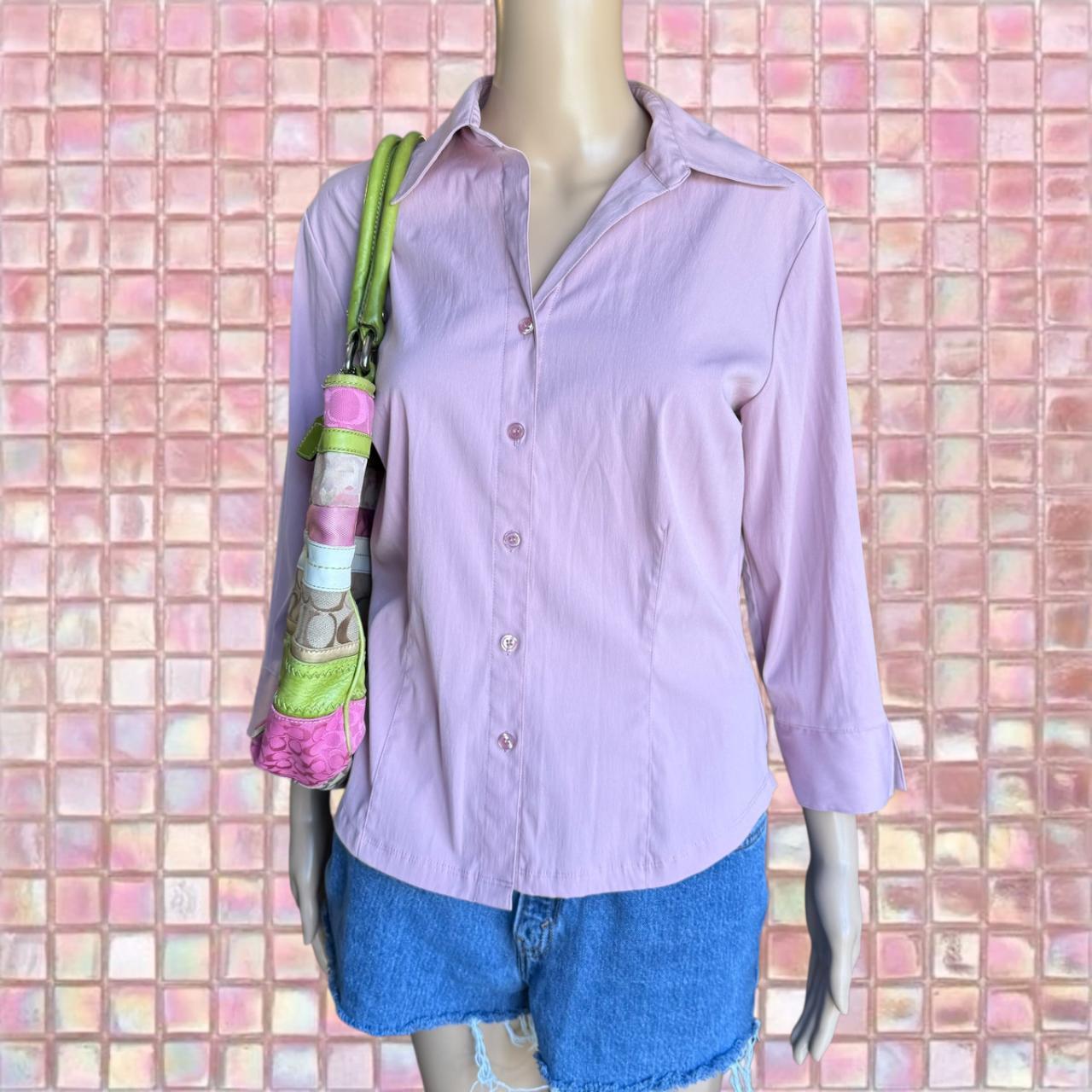 Vintage Pink Fred David Stretch Three Quarter Length... | Depop