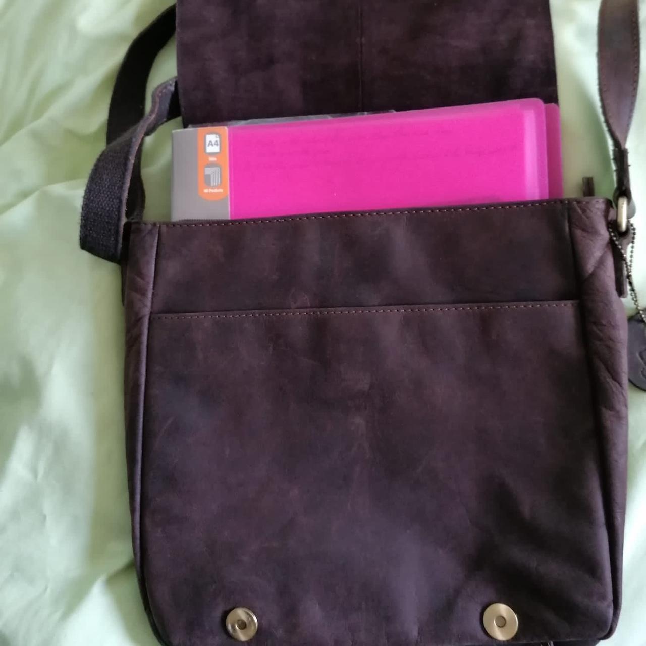 Bolla real leather brown satchel bag > excellent... - Depop