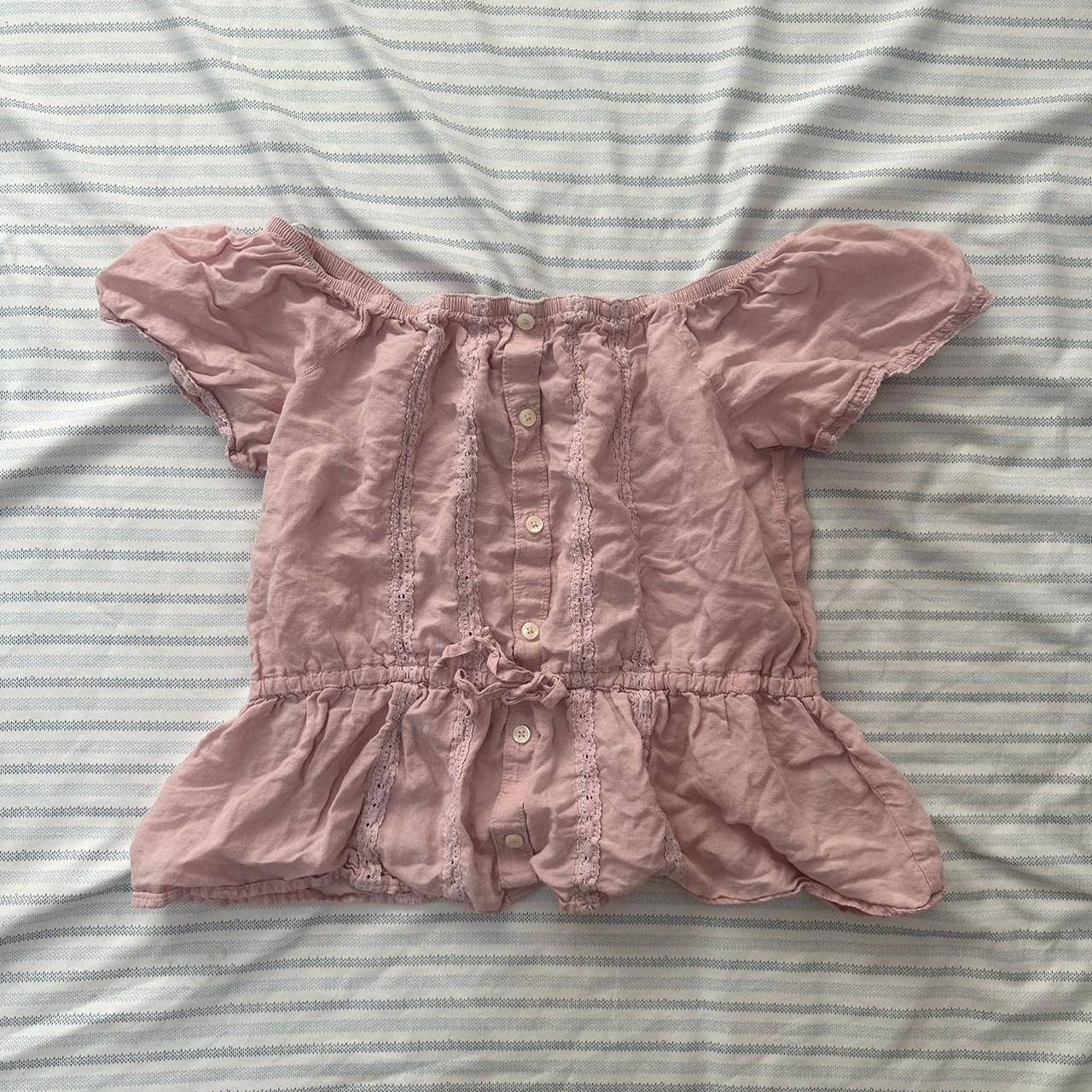 vintage y2k abercrombie & fitch baby pink off the... - Depop