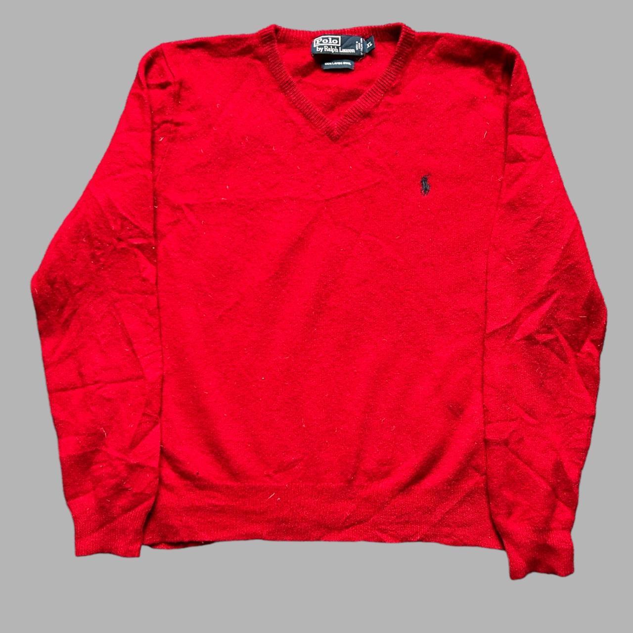 Red Ralph Lauren jumper Red 100% lambs wool Ralph... - Depop
