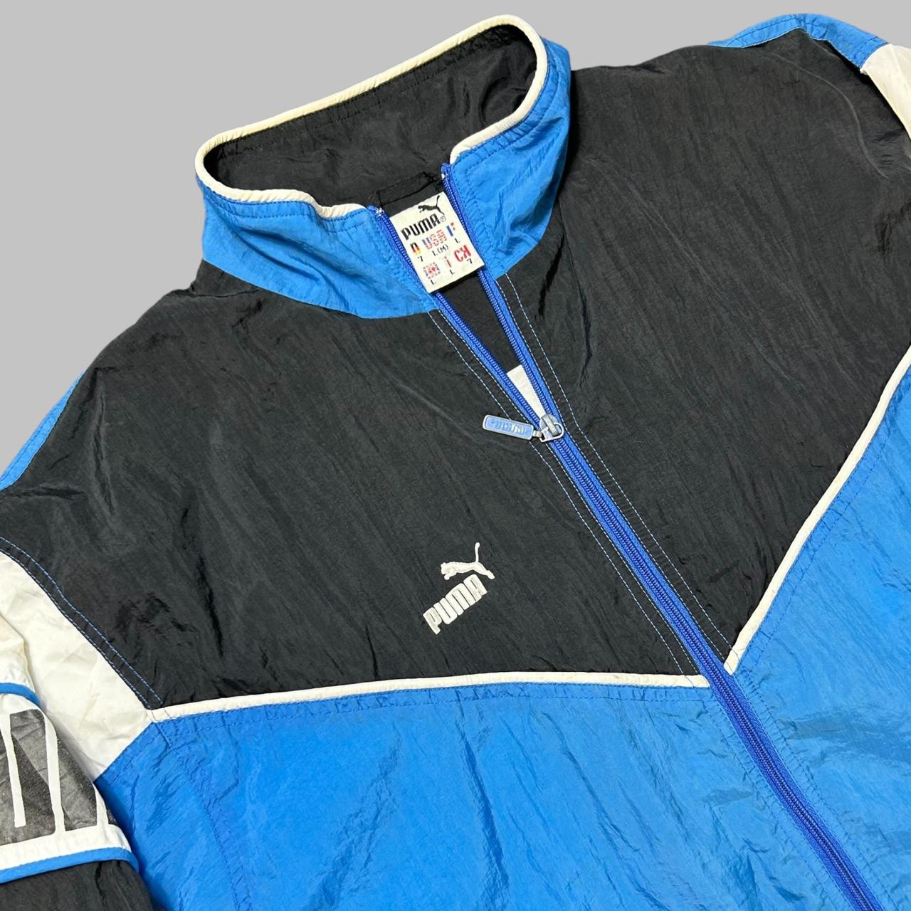Puma Men's Blue and Black Jacket | Depop