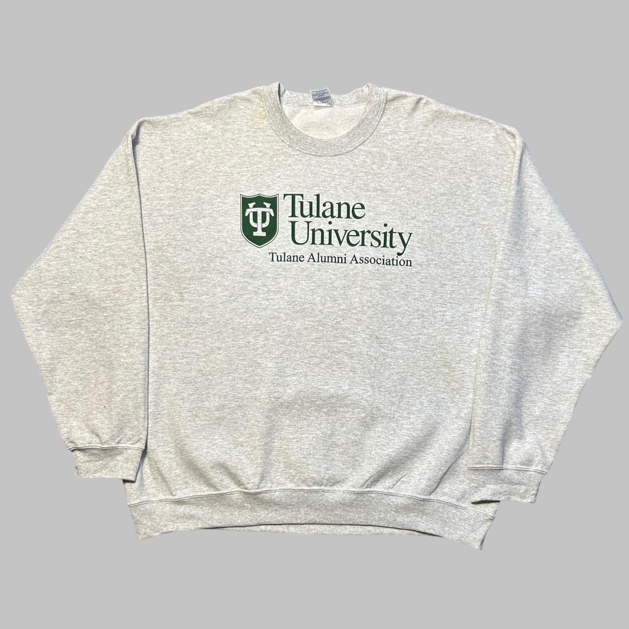 Grey vintage USA Tulane University sweatshirt... - Depop
