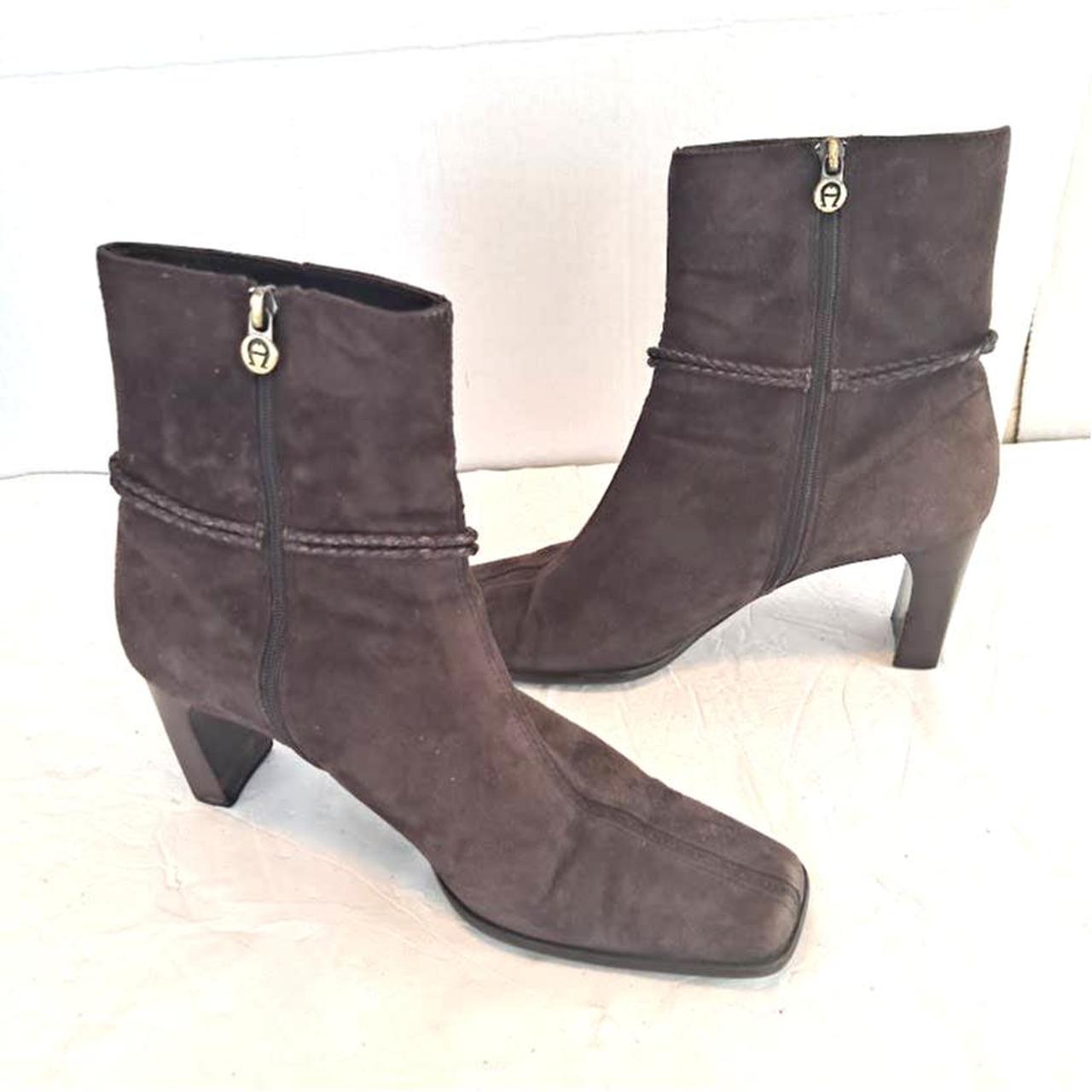 Etienne Aigner Vintage Size 7 Walford Boots Square... - Depop