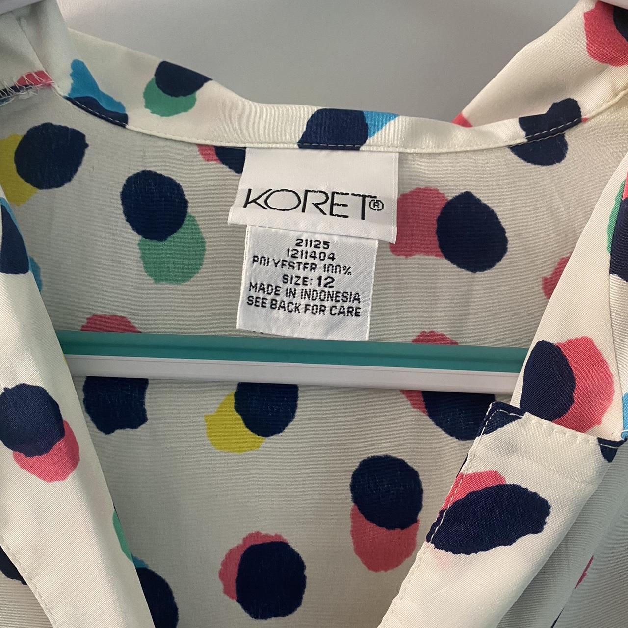 Koret multi color polka dot blouse that is perfect... - Depop