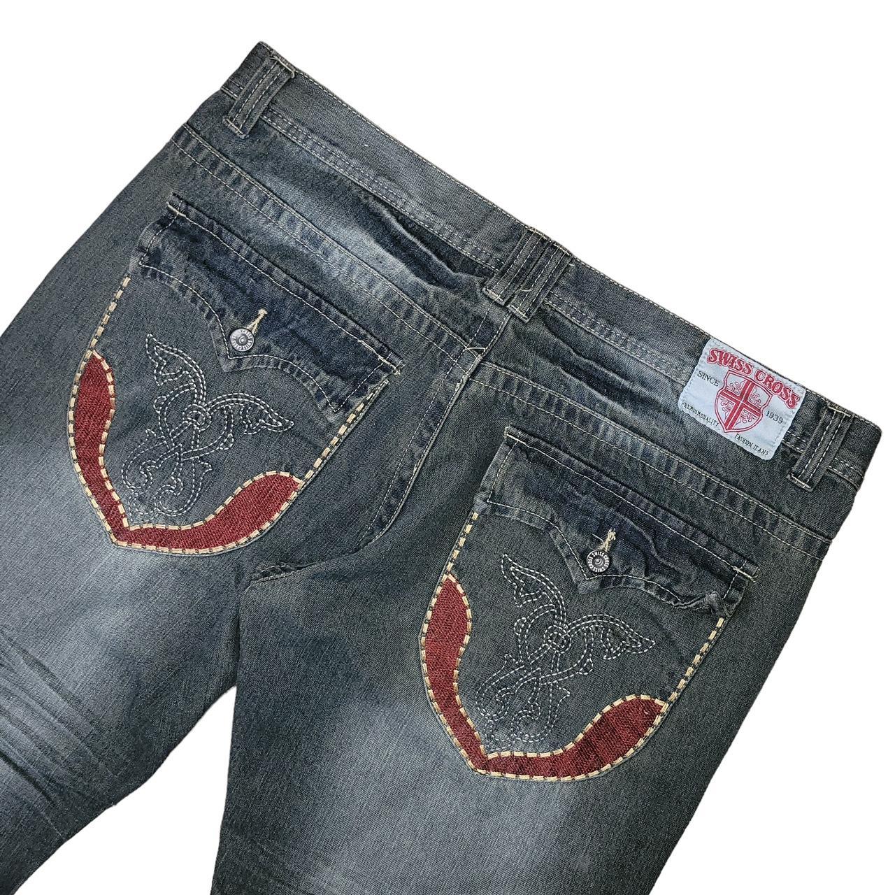 👖🌟 Y2K Swiss Cross JNCO Style Blue Skate Jeans 🌟🛹 🌟... - Depop