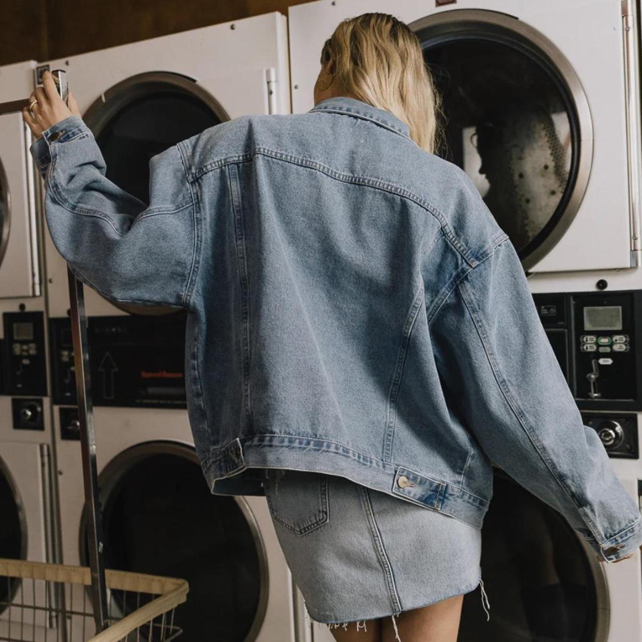 Princess Polly Denim jacket Oversized Soft wash 4... - Depop