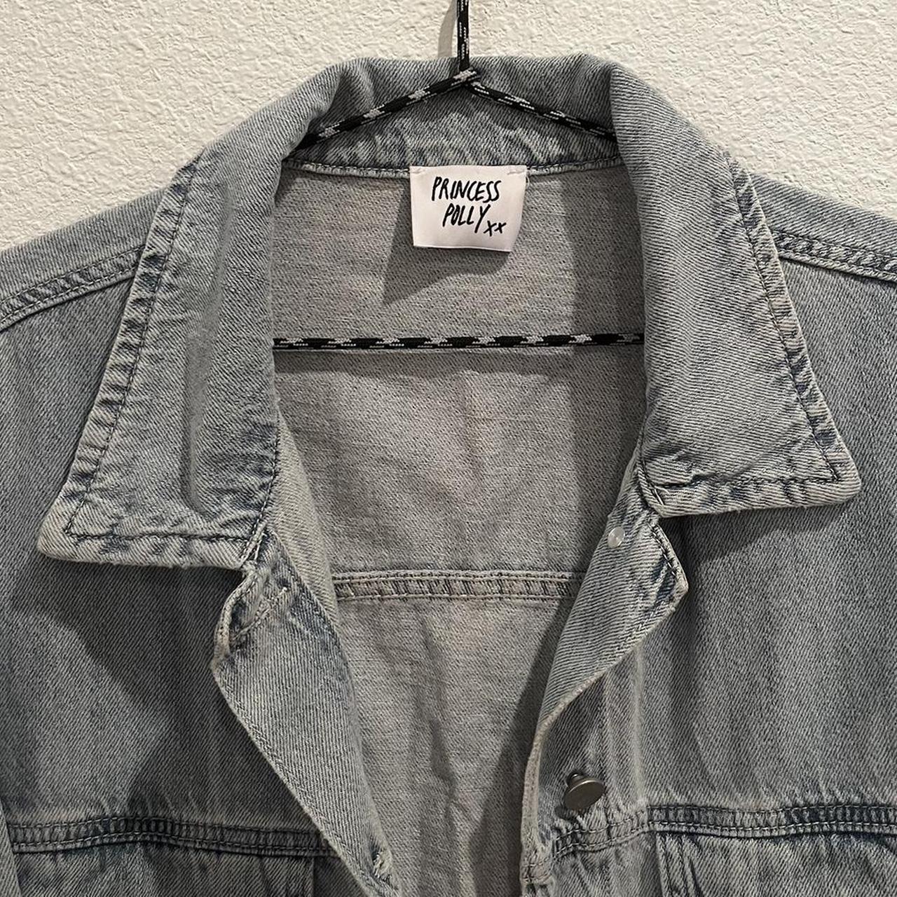 Princess Polly Denim jacket Oversized Soft wash 4... - Depop
