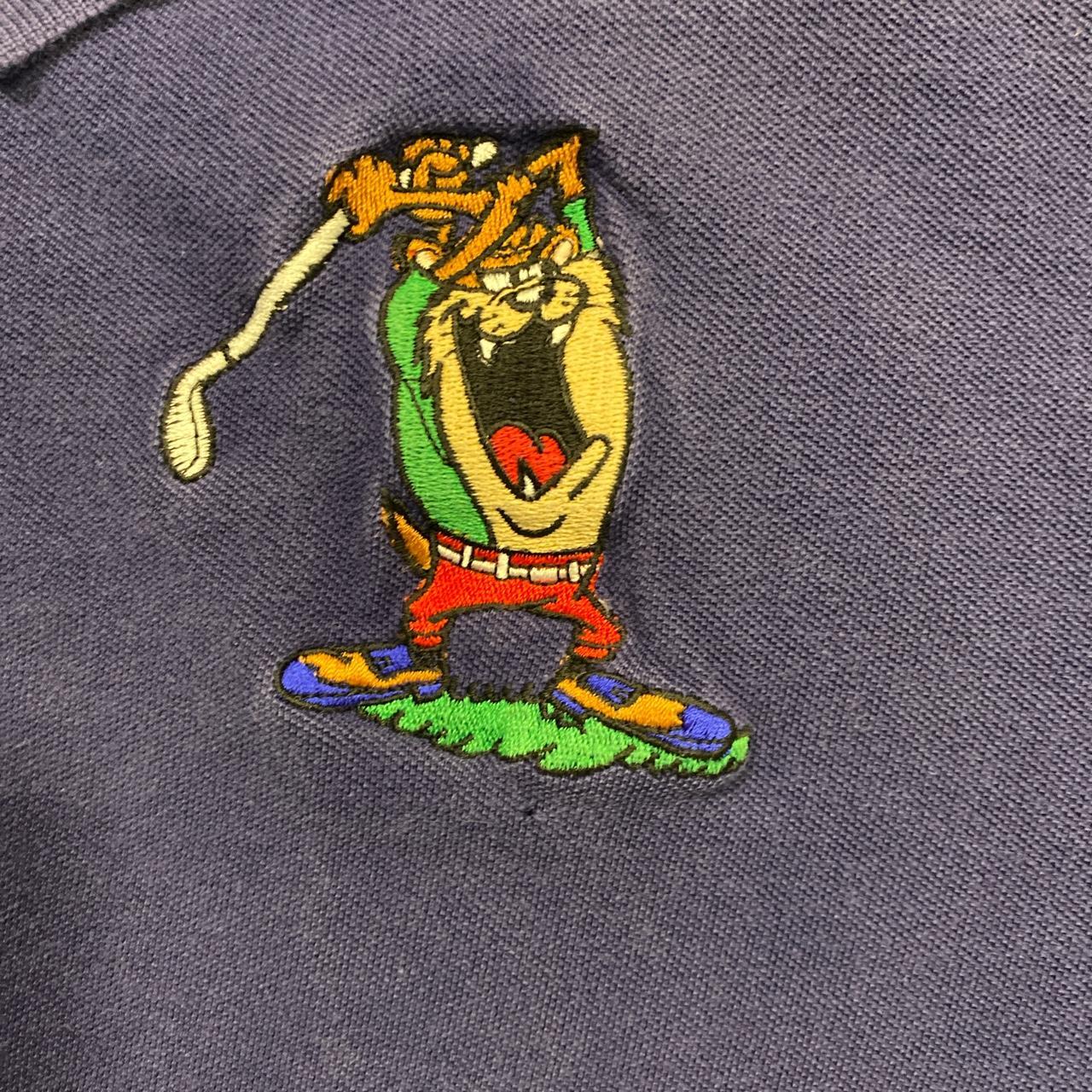 Vintage ACME clothing TAZ golf shirt -Size Large... - Depop