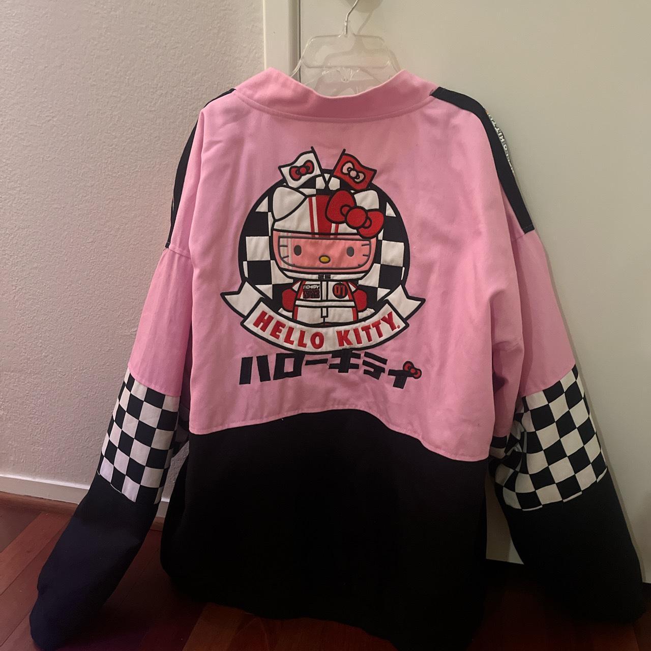 Hello Kitty Racer Jacket Never worn! 2x but so cute... - Depop