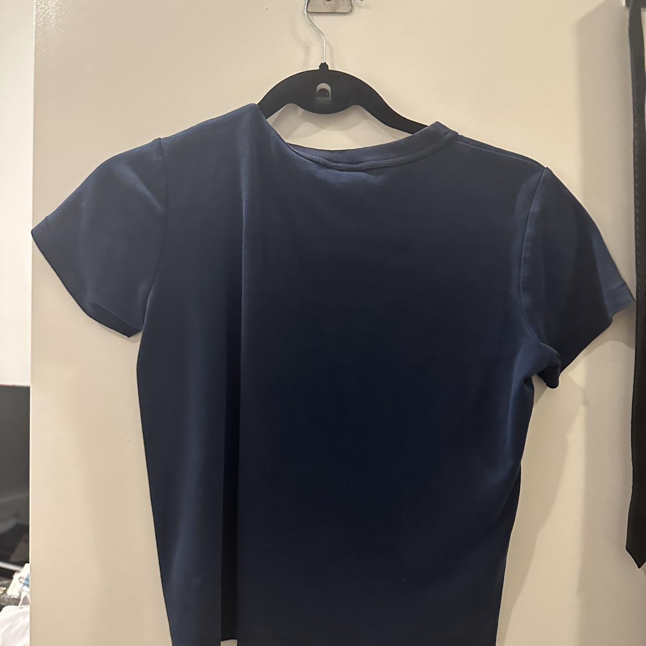 BASIC NAVY BLUE BABY TEE - great for for a casual... - Depop