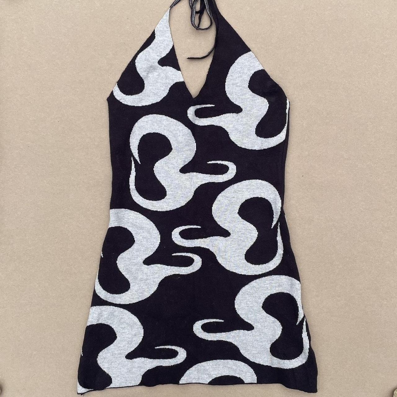 House of Sunny Women's Cream and Black Dress | Depop