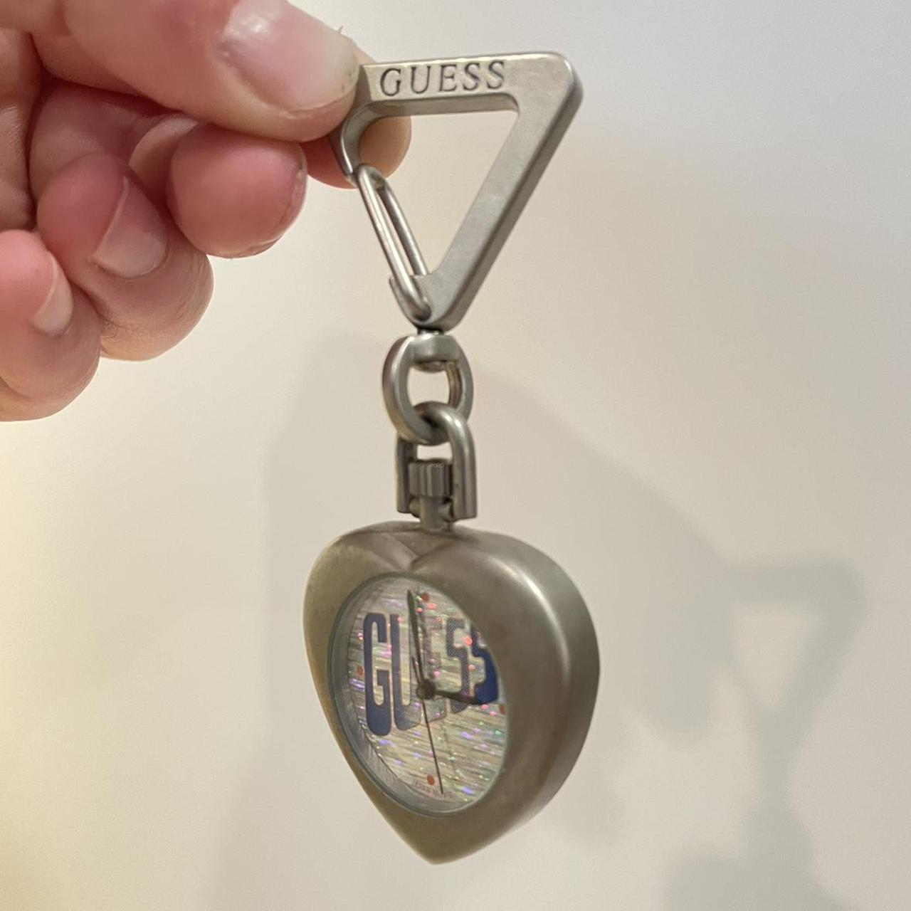 cutest vintage guess heart charm clock keychain!!... - Depop