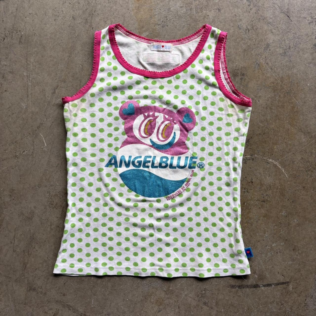 super cute angel blue tank top!! in good condition,... - Depop