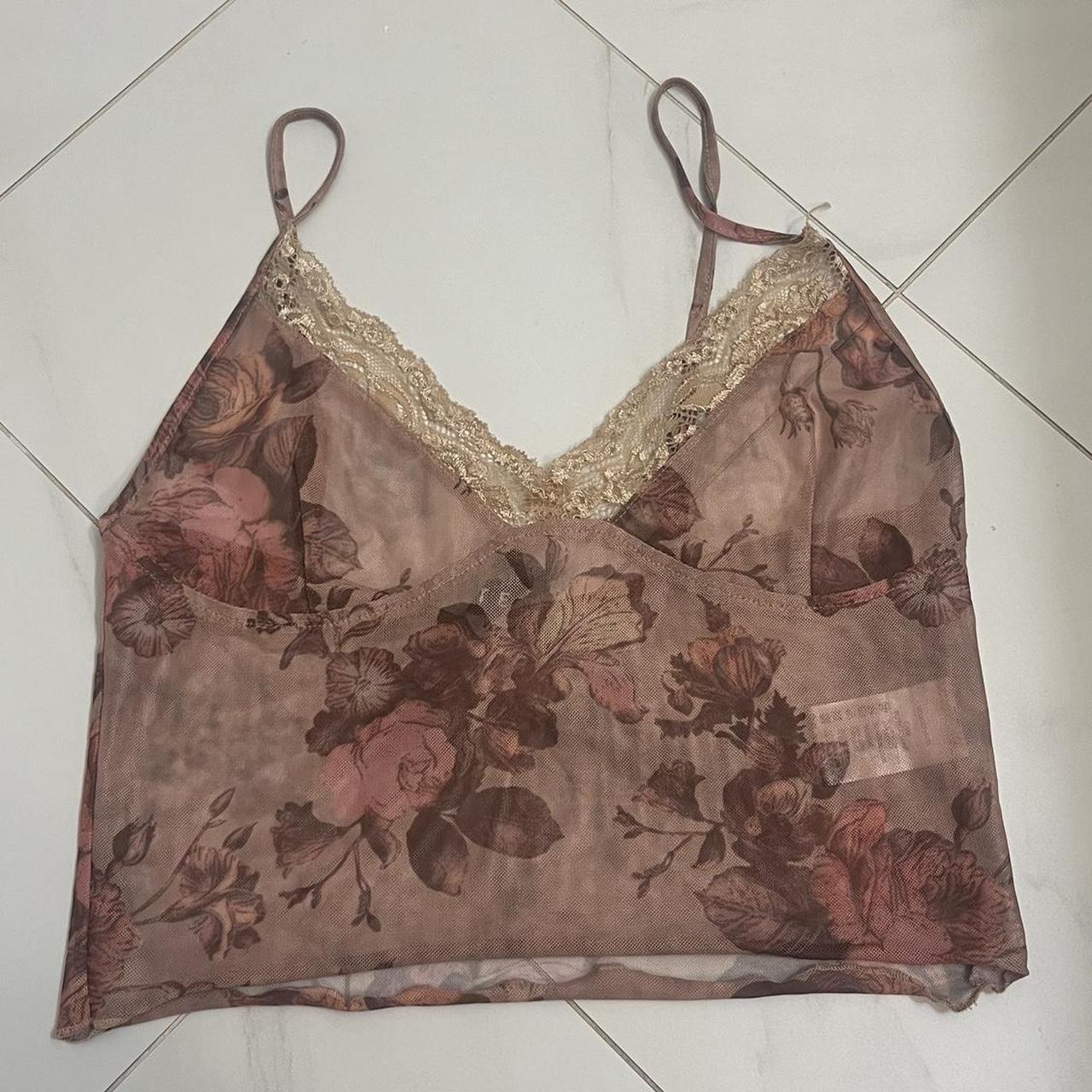 Motel rocks crop top ⭐️Sheer floral print top ⭐️See... - Depop