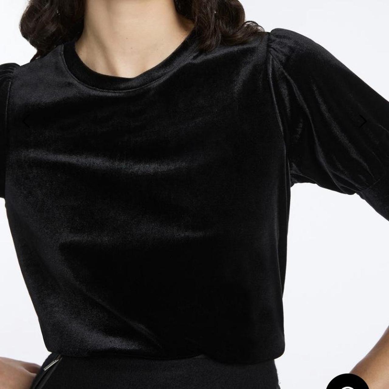 cute black velvet top! smart casual/work top worn a... - Depop