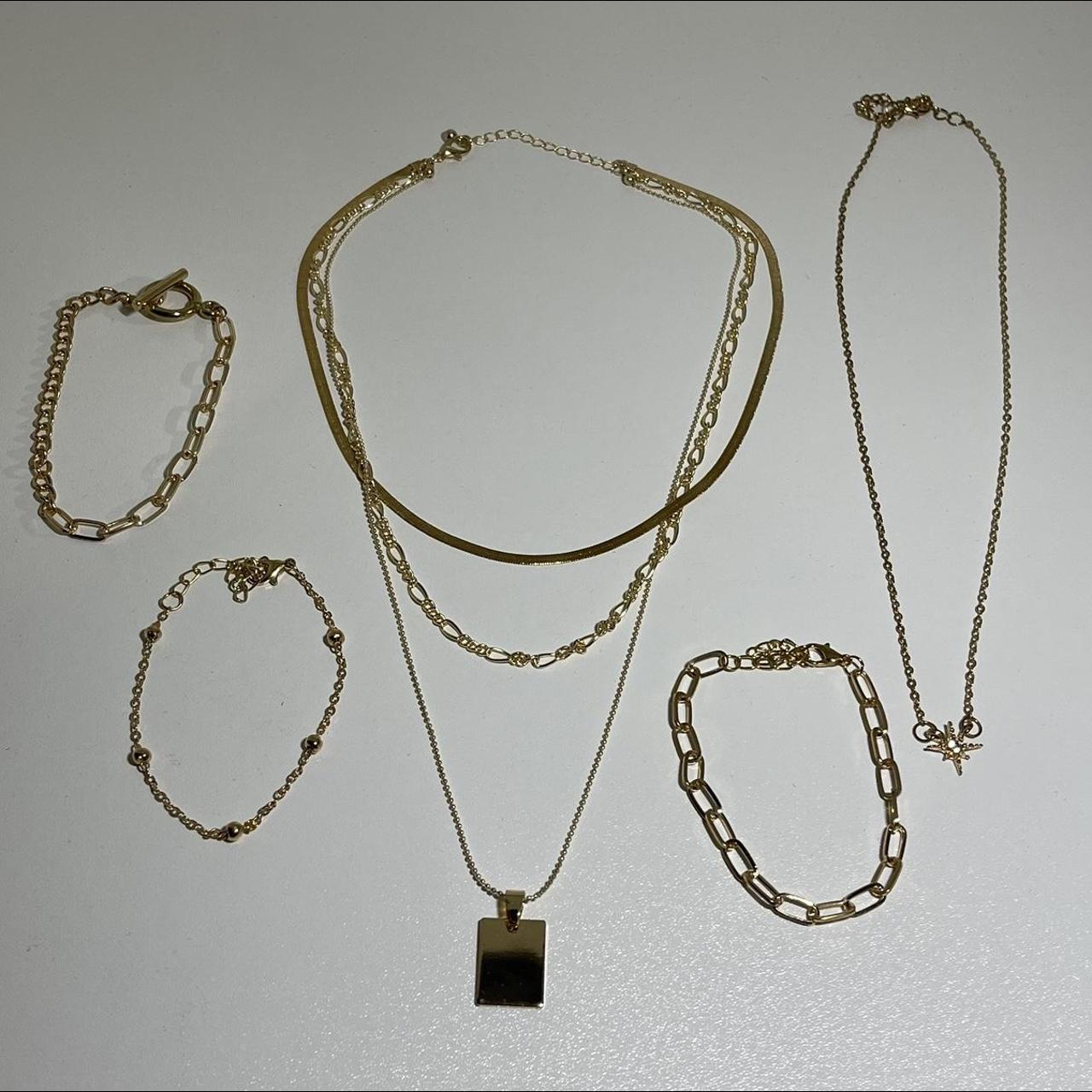minimalistic gold jewellery bundle instant buy on... - Depop