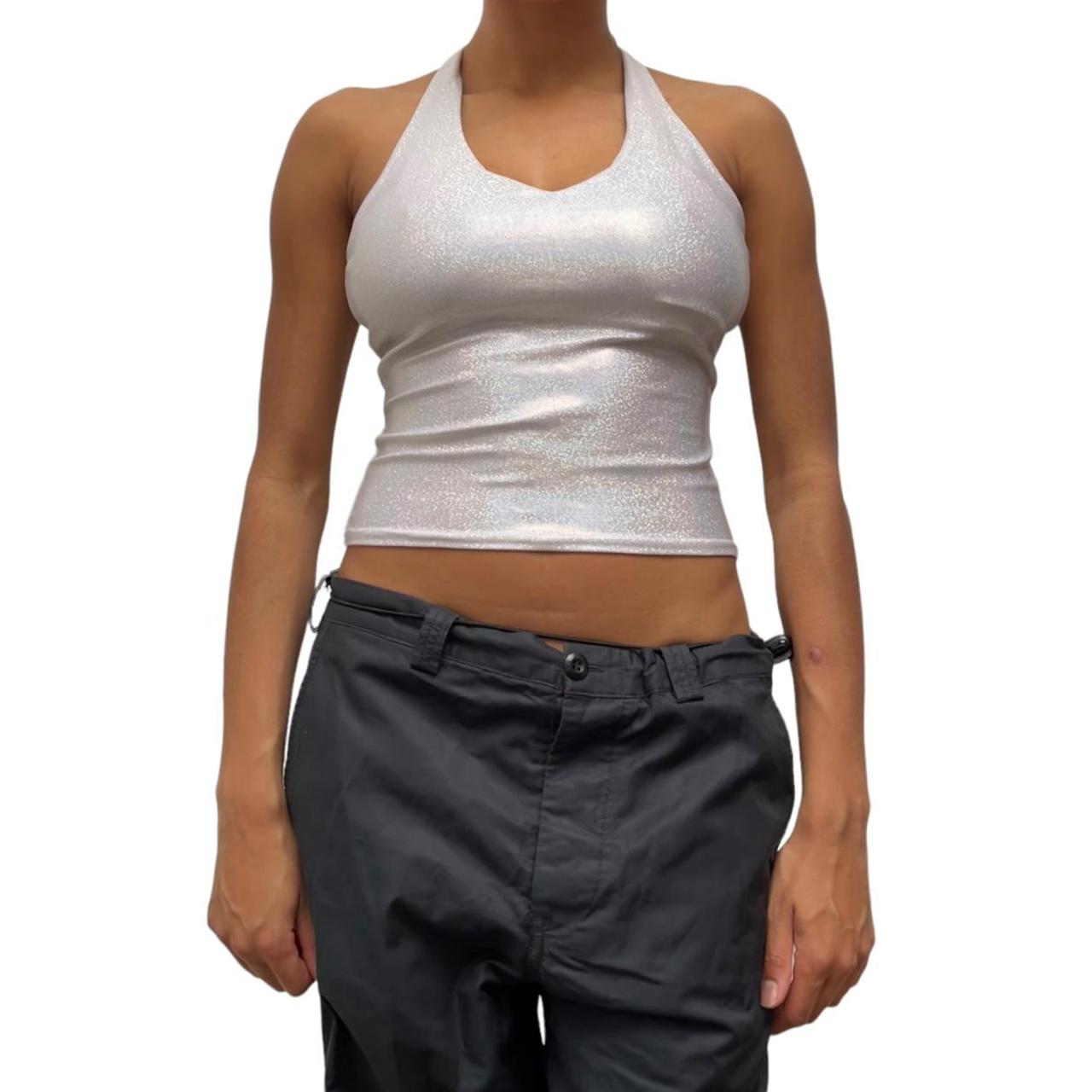 Women's Silver Top | Depop