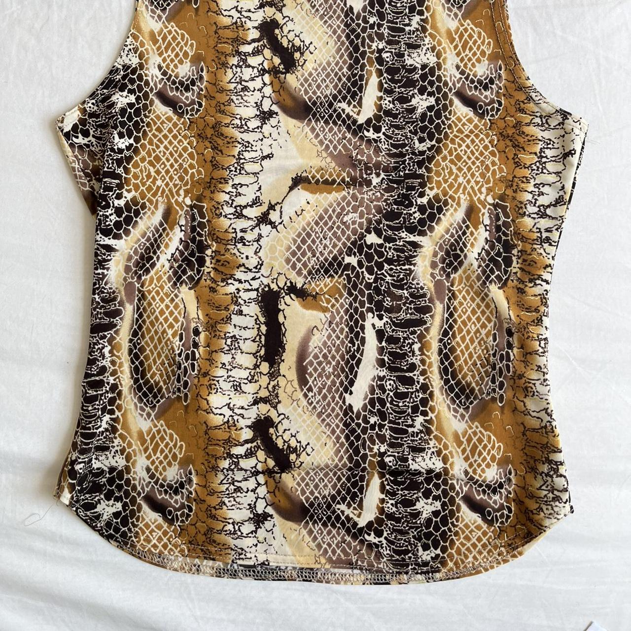 Women's Tan and Cream Top | Depop