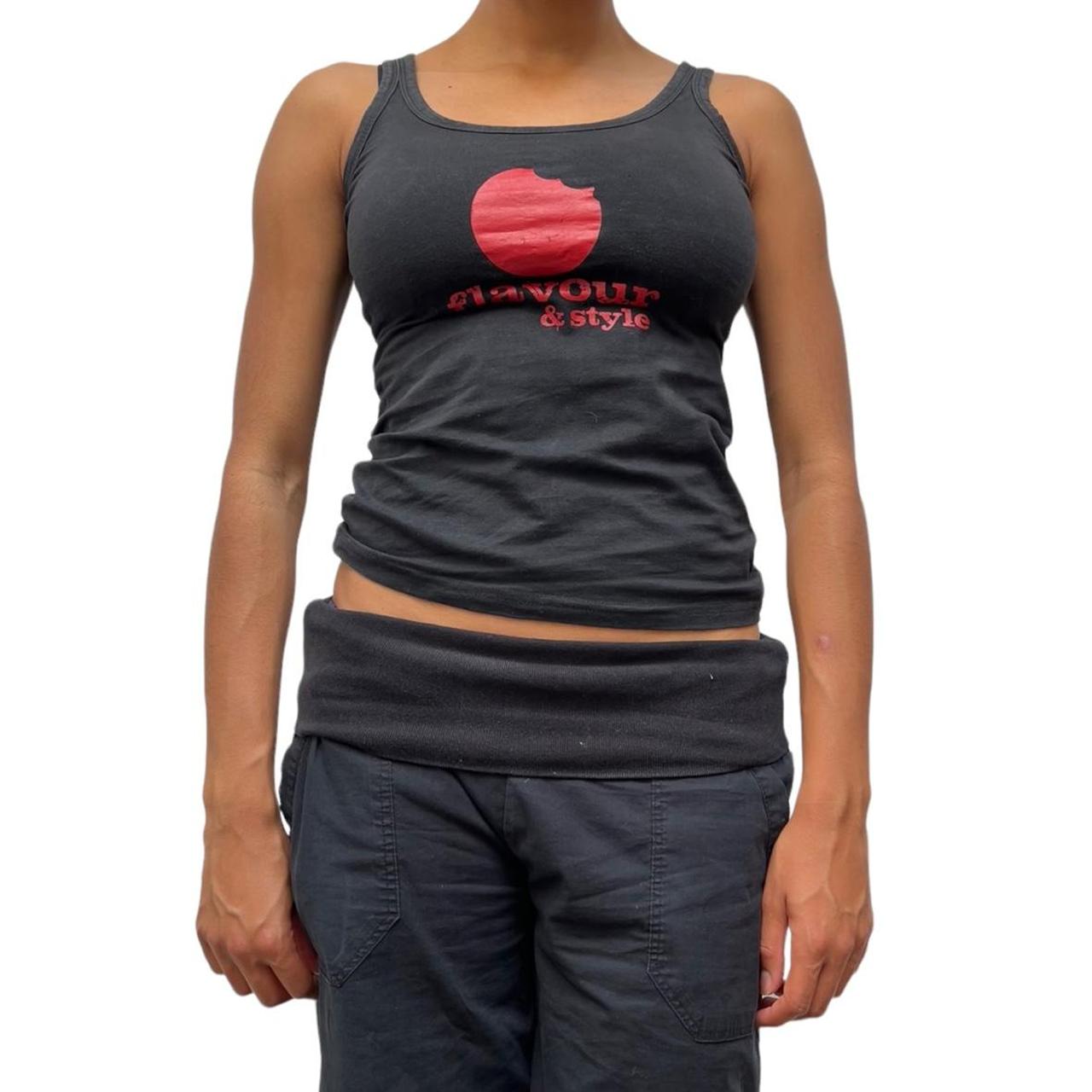 Women's Black and Red Top | Depop