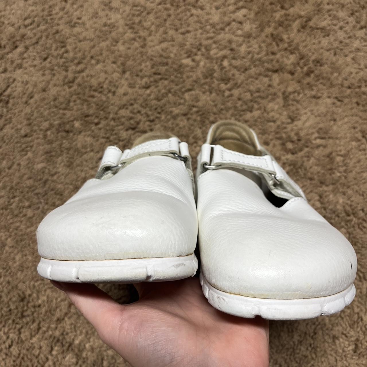 Birkenstock white leather clogs Size: women’s 8/... - Depop