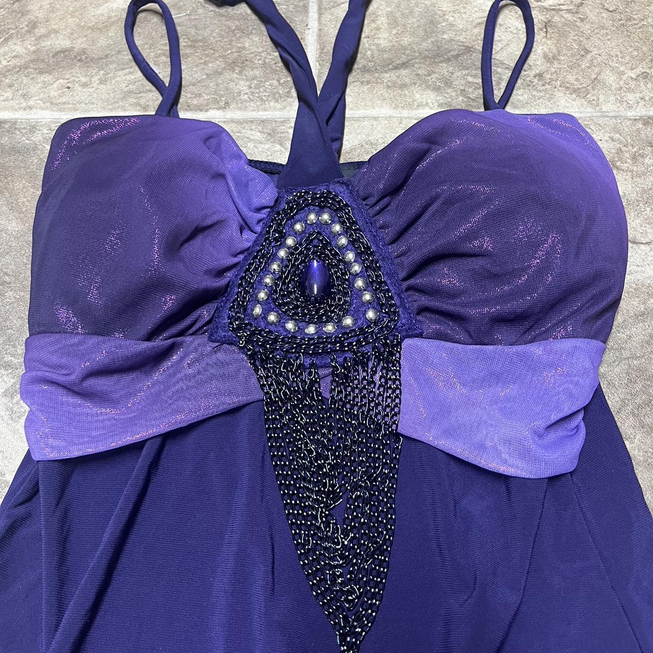 Y2K beaded purple gypsy tank Size: s Color: purple/... - Depop