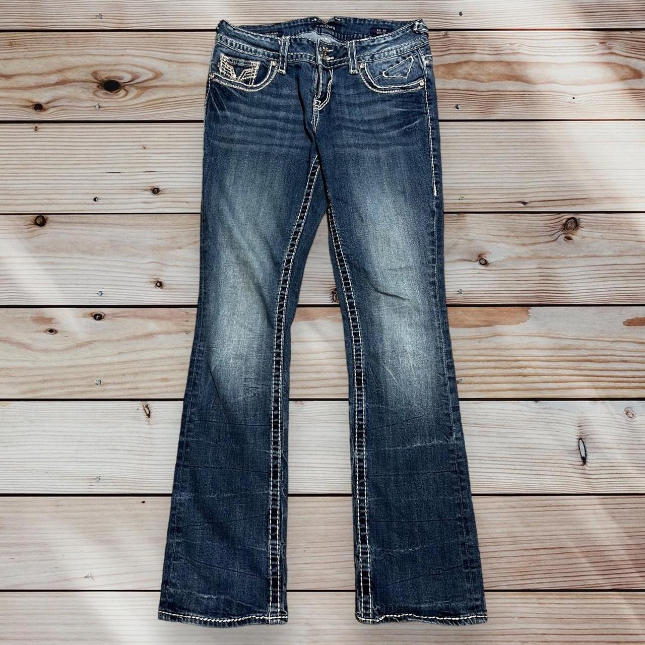Y2K Lowrise bootcut vigoss bedazzled jeans Size:... - Depop