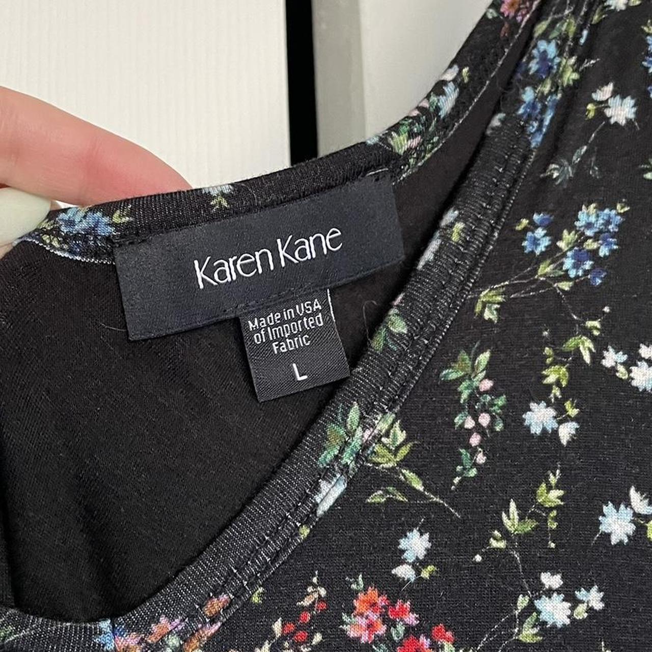 Karen Kane Women's Black and Pink Dress | Depop