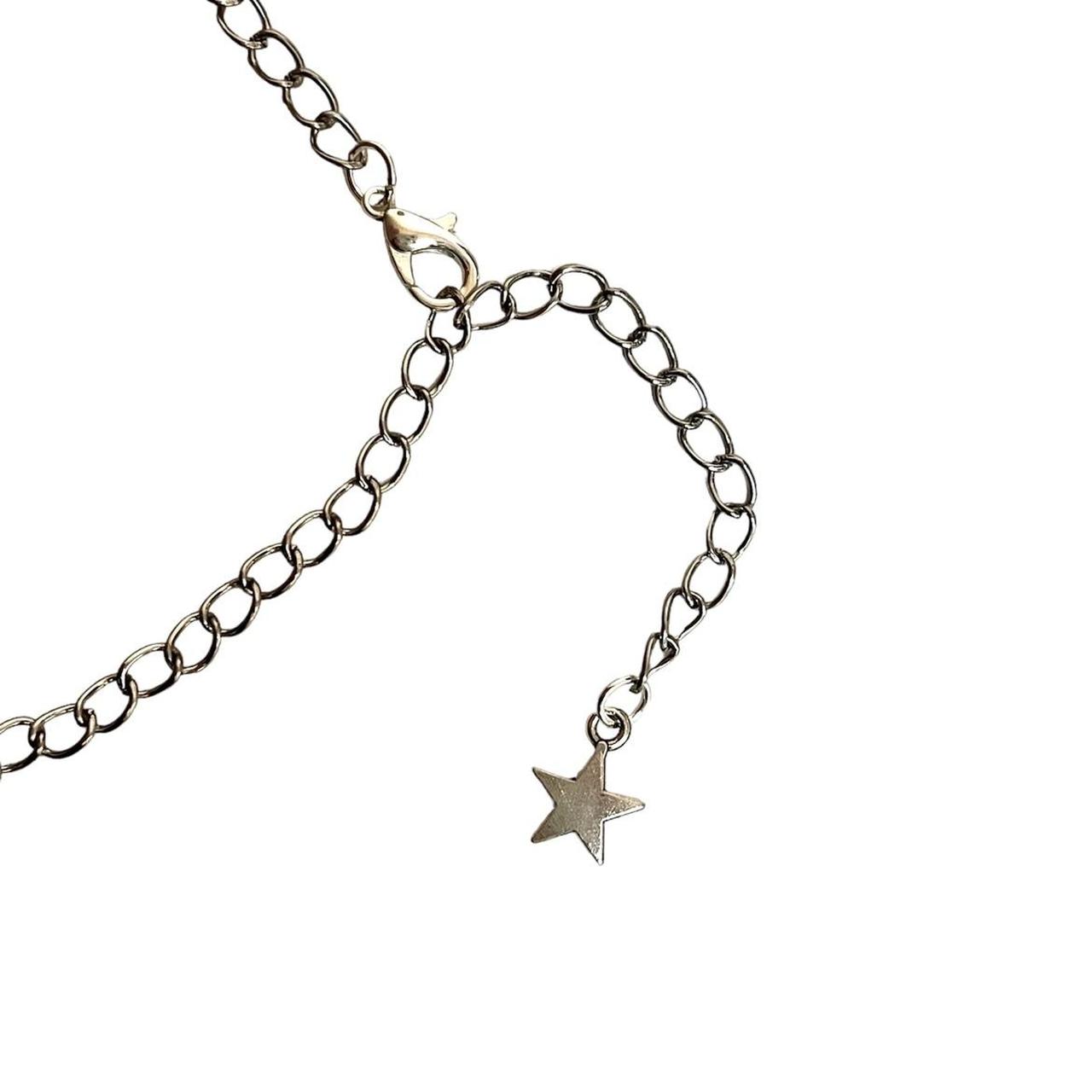 Handmade red silver star beaded charm necklace ꩜ ☆... - Depop