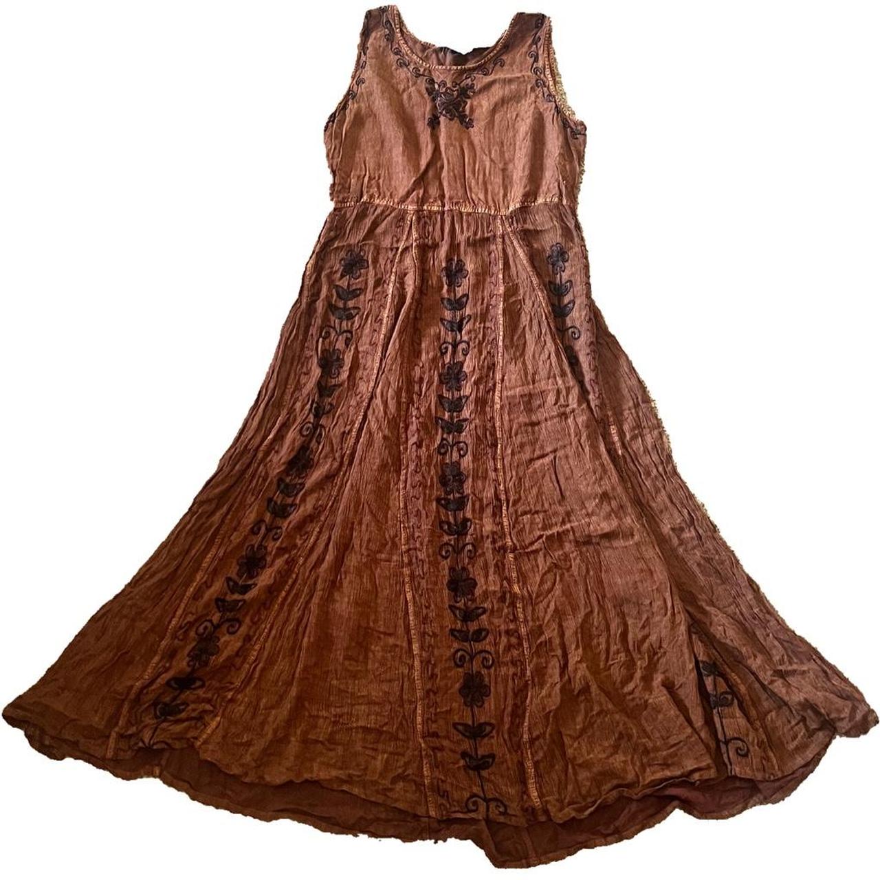 gorgeous brown 2 piece dress and coverup shirt!... - Depop