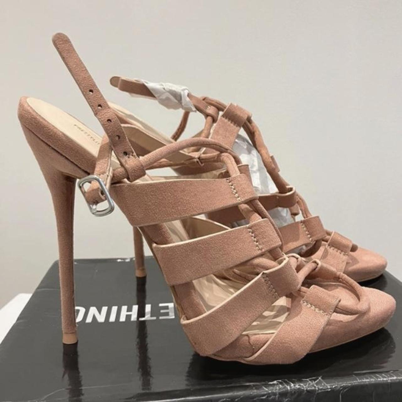 NEW IN BOX • Prettylittlething • dusky pink heels •... - Depop