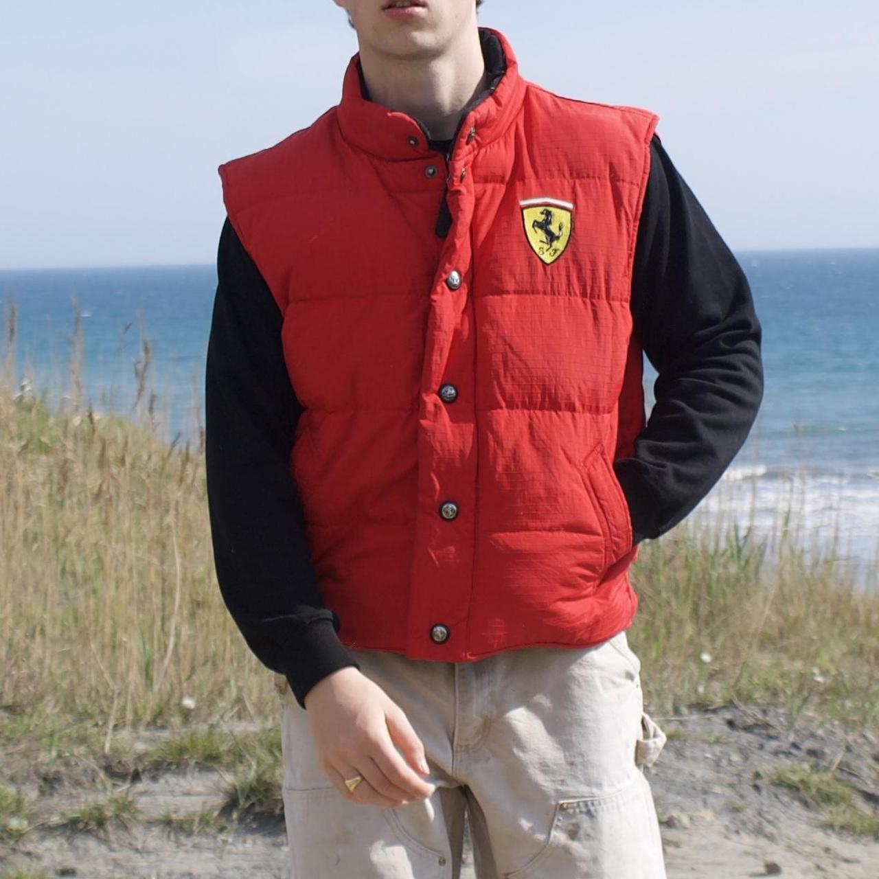 Ferrari red gilet puffer jacket Size medium 24 x... - Depop