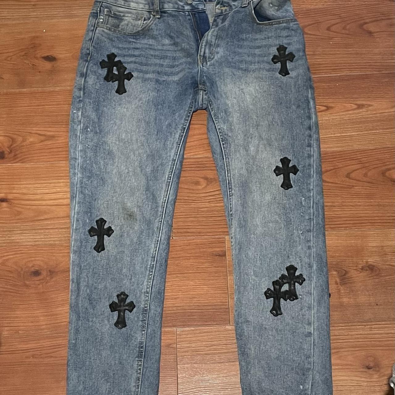 HESNTLS Denim Cross Jeans, lightly worn, slim... - Depop