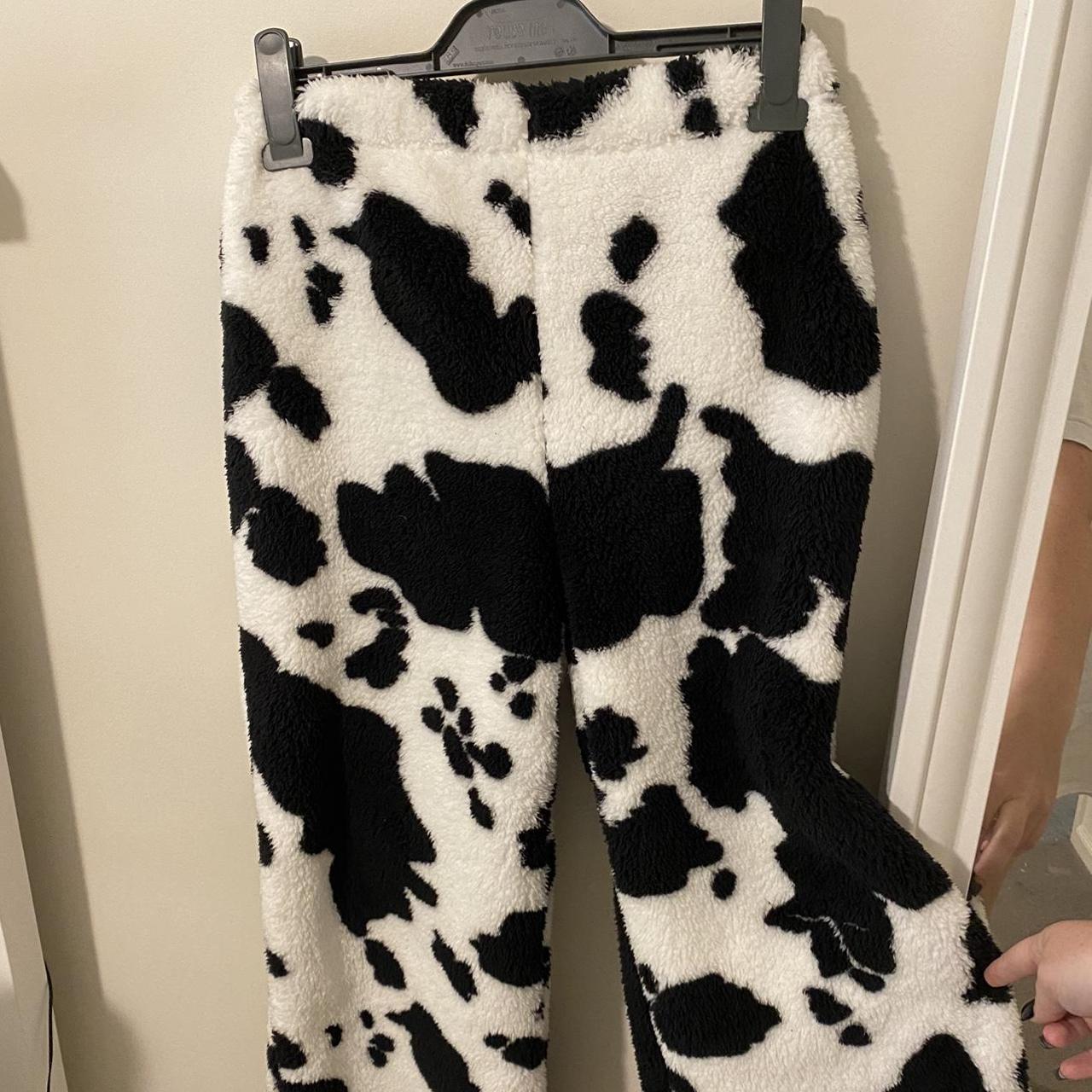 Shien Fluffy cow pants So comfy Festy wear Size... - Depop