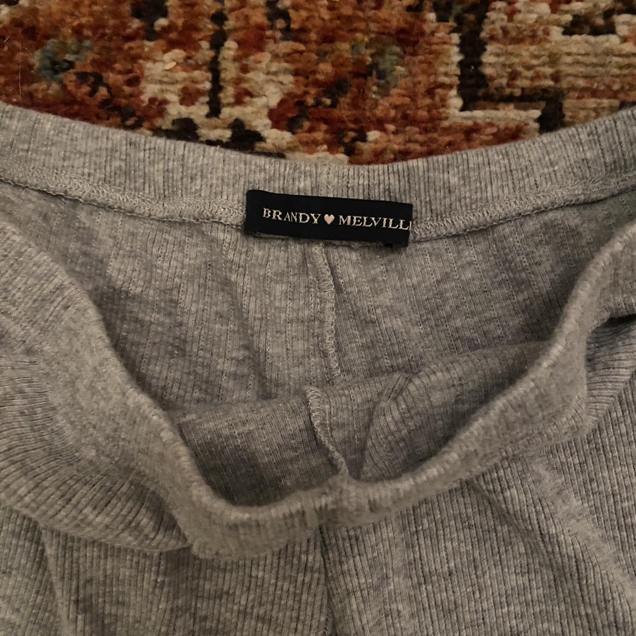 Brandy Melville pj gray lace trimmed sleep set... - Depop