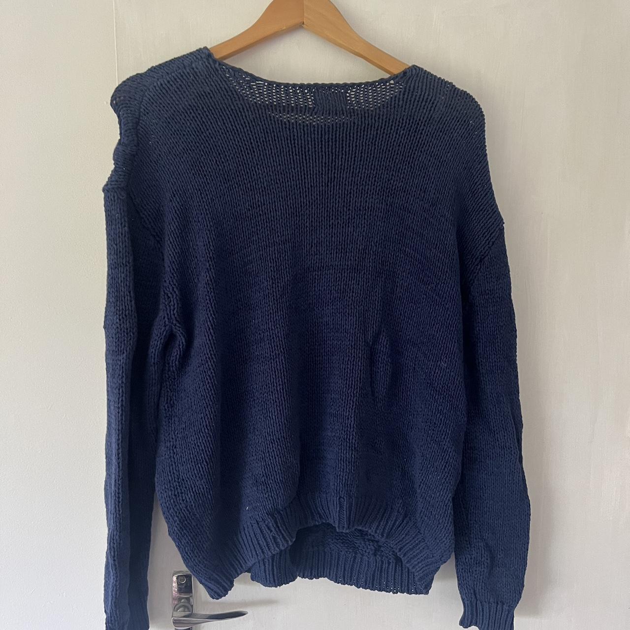 Gorman Navy blue cable knit jumper with a lovely... - Depop