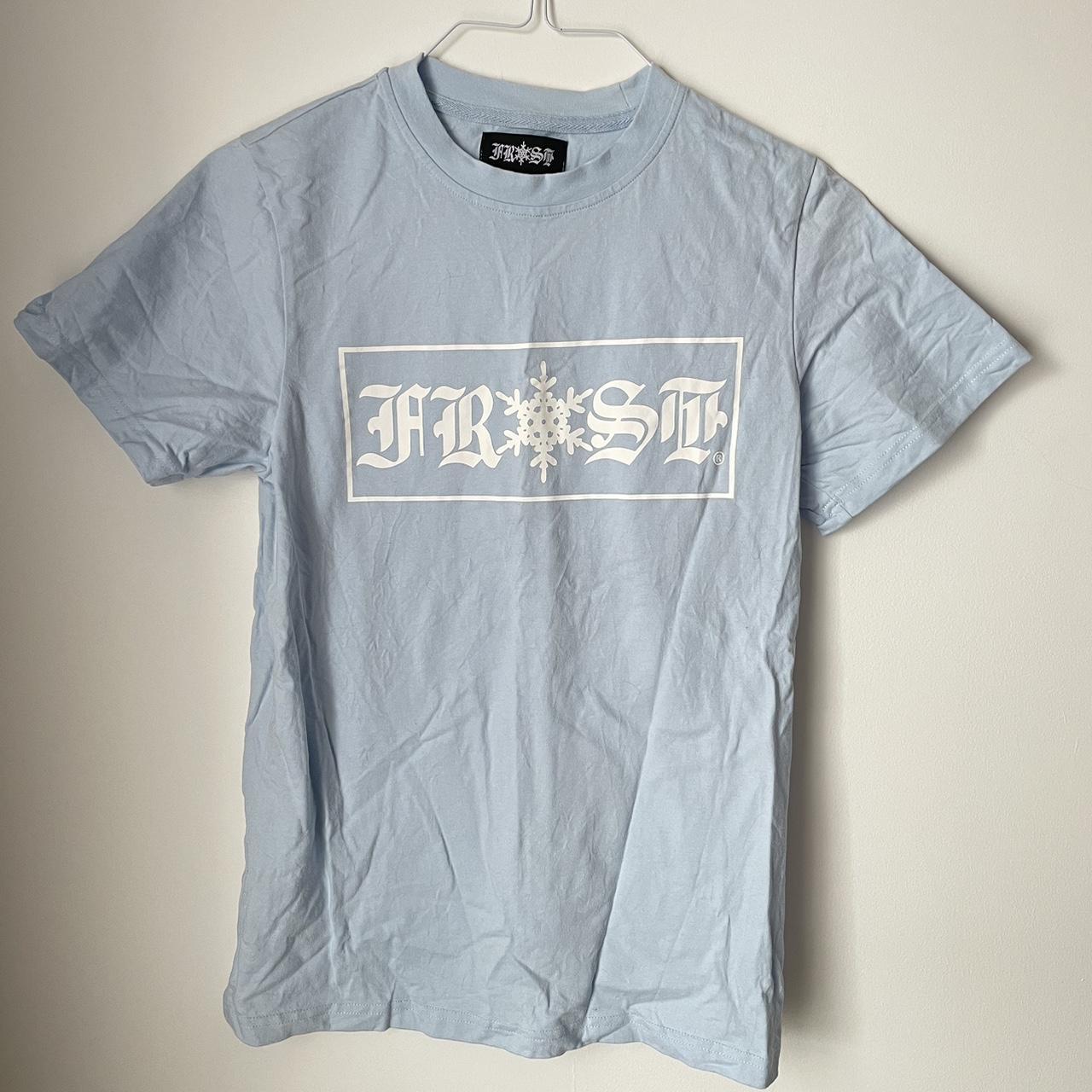 Frost light blue tee size small - Depop